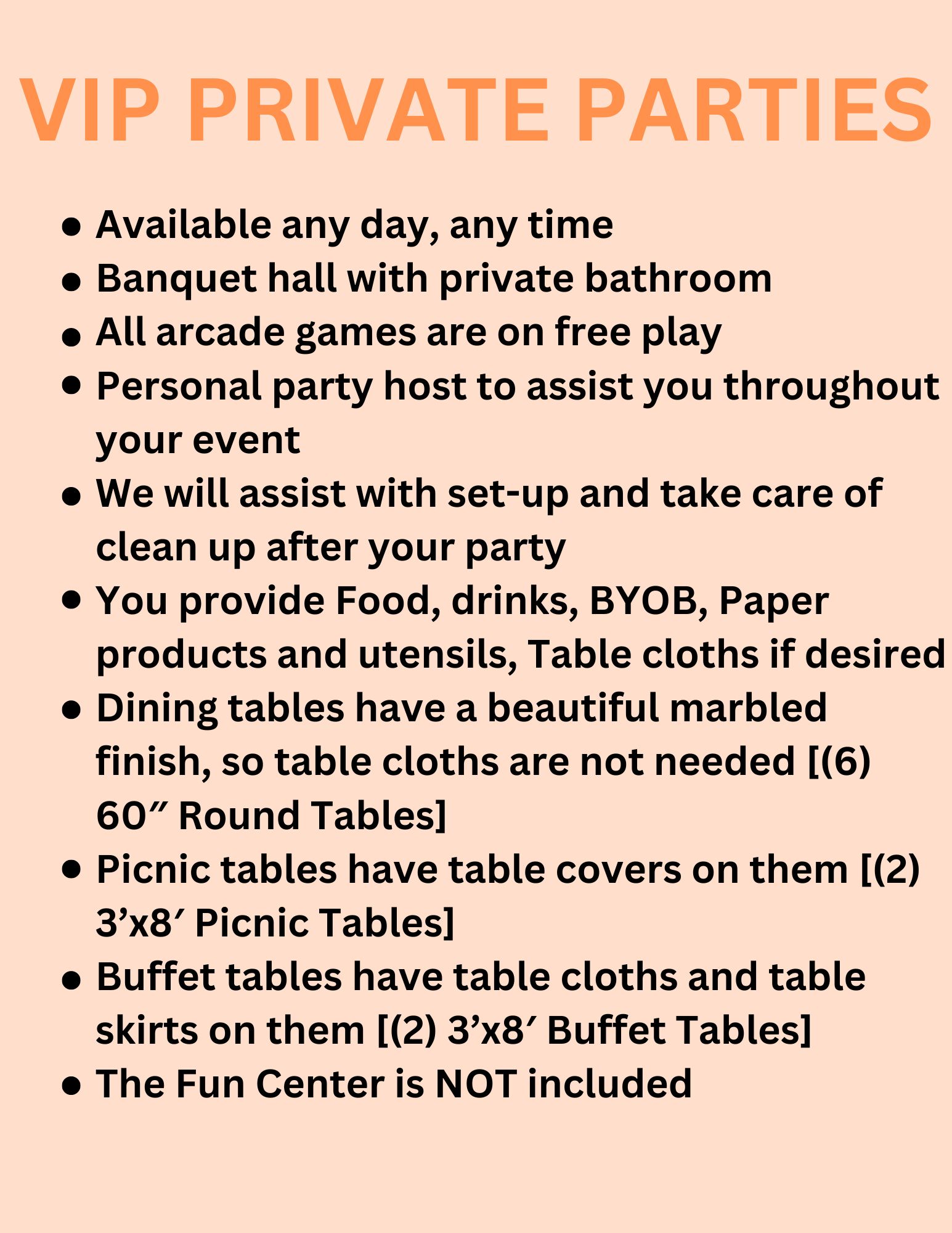 VIP Room - Bettes Family Fun Center